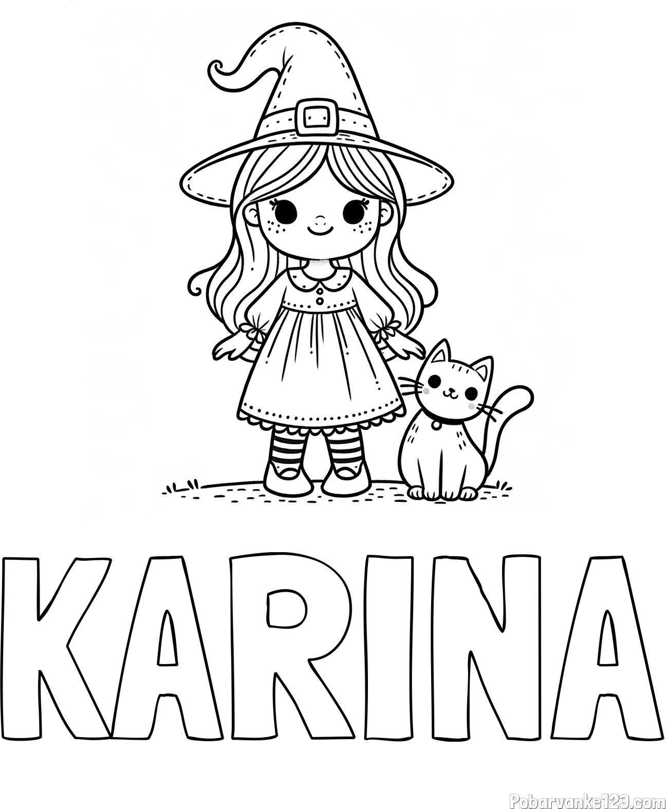 Pobarvanka imena KARINA in Čudovita pobarvanka ljubke čarovnice in ...