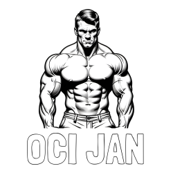 Pobarvanka imena OČI JAN in pobarvanka bodybuilder-ja