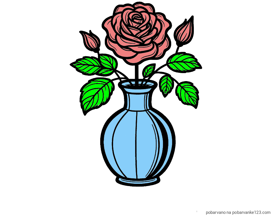 POBARVANA pobarvanka - Pobarvanka čudovite vrtnice v vazi (Mila, 9 let)