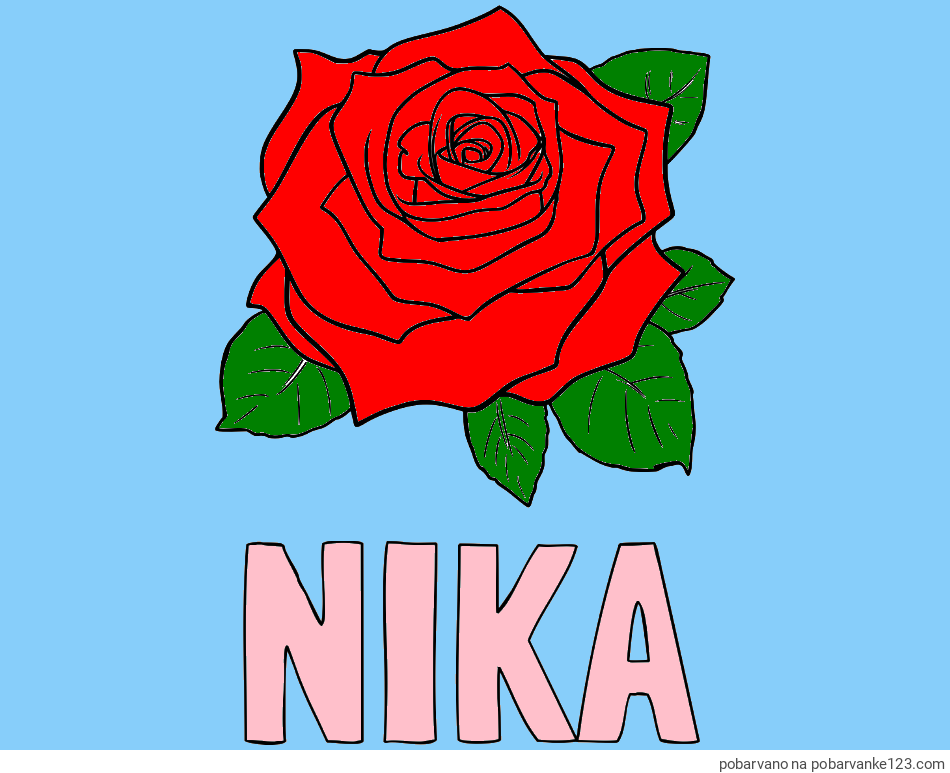 POBARVANA pobarvanka - Pobarvanka imena NIKA in pobarvanka vrtnice ...