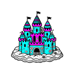 Pobarvanka velikega peščenega gradu