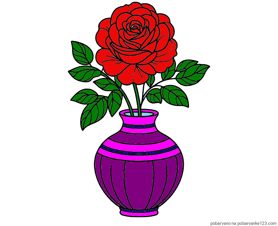 POBARVANA pobarvanka - Pobarvanka vrtnice v vazi (kaja, 14 let)