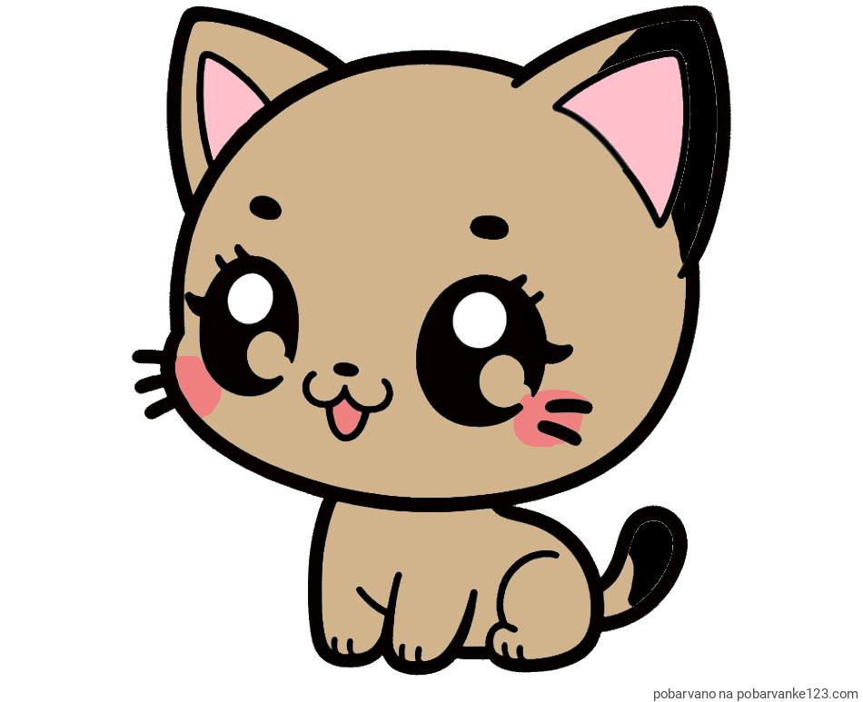 POBARVANA pobarvanka - Pobarvnaka ljubke muce v anime slogu (Ana Ocepek ...