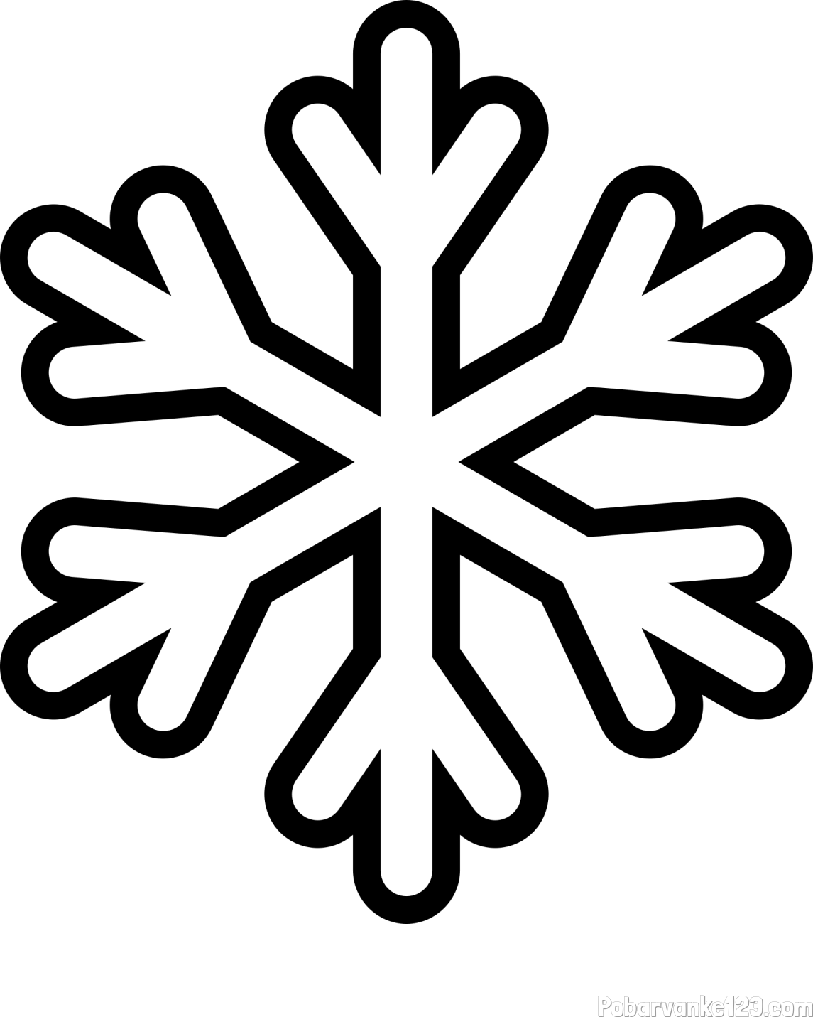 Pobarvanka enostavne snežinke