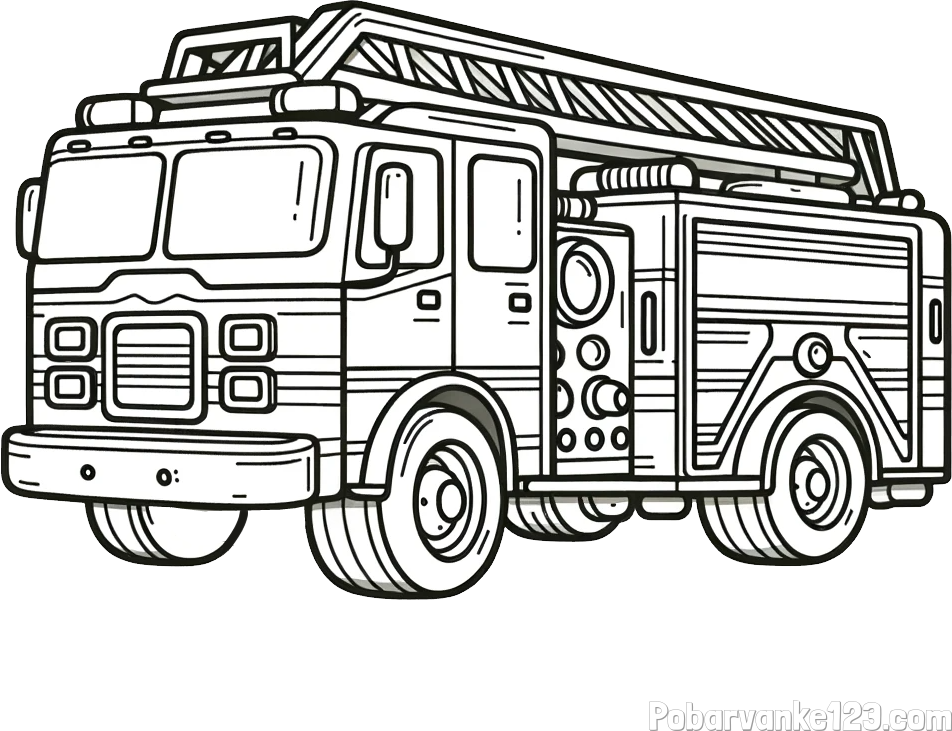 Pobarvanka gasilskega avta z veliko podrobnostmi