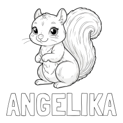 Pobarvanka imena ANGELIKA in Čudovita pobarvanka mendale