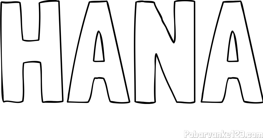 Pobarvanka imena HANA