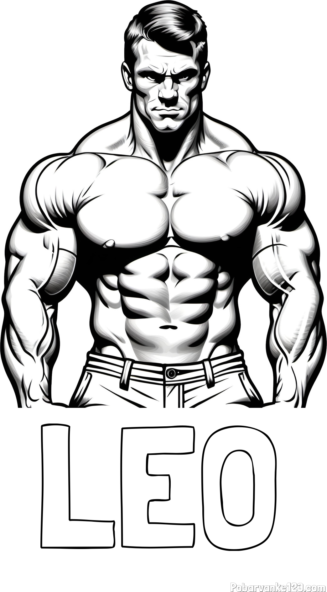 Pobarvanka imena LEO in pobarvanka bodybuilder-ja