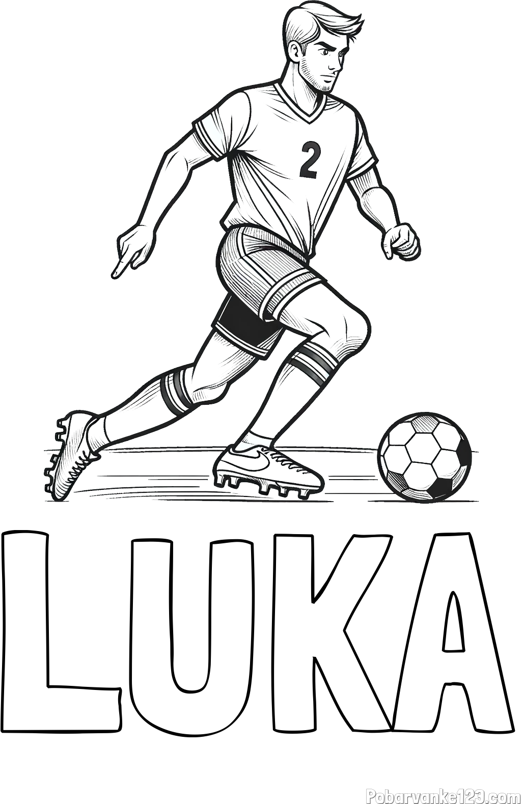 Pobarvanka imena LUKA in pobarvanka nogometaša