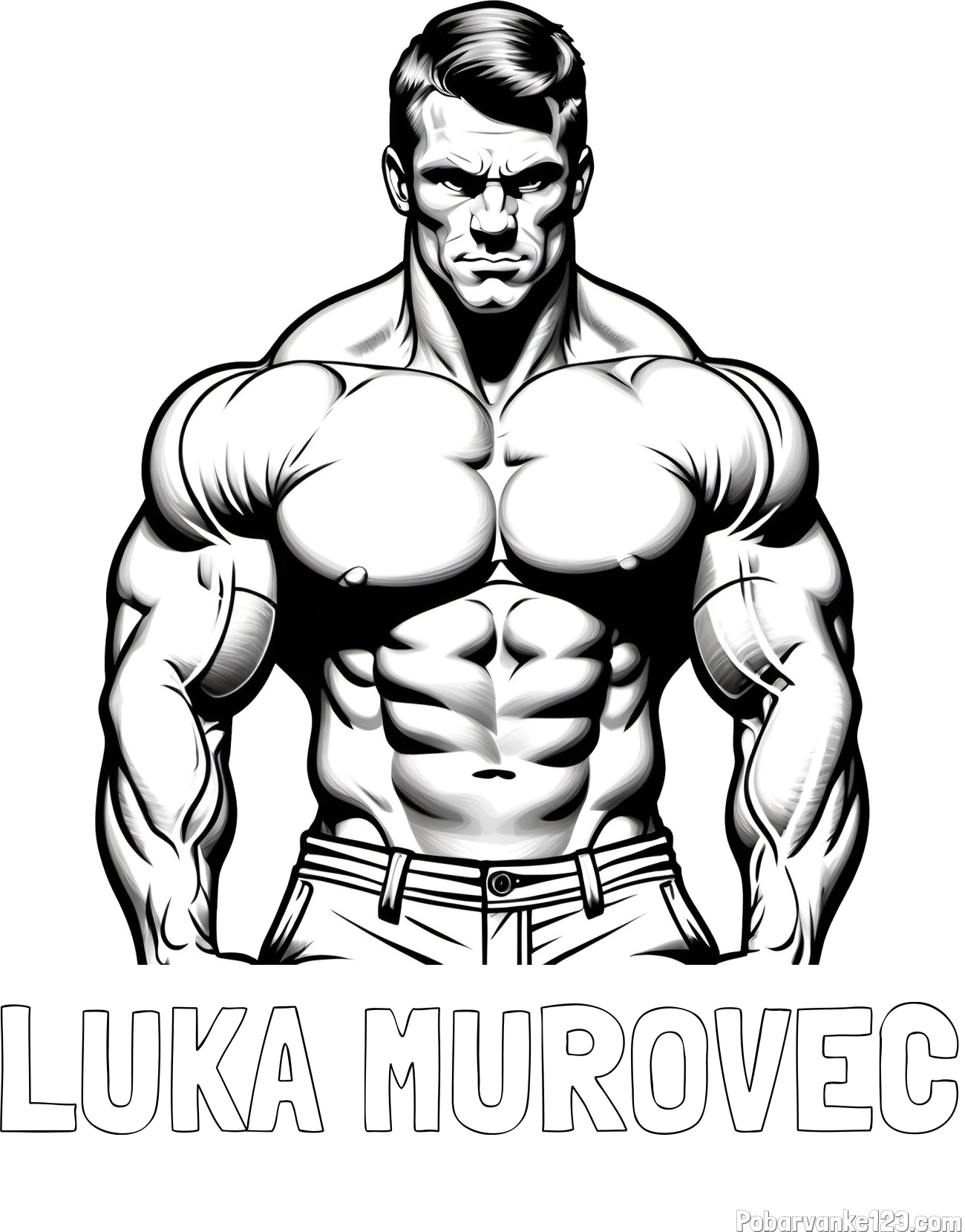Pobarvanka imena LUKA MUROVEC in pobarvanka bodybuilder-ja