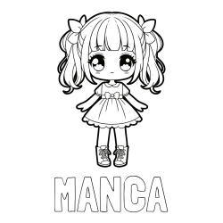 Pobarvanka anime punčke