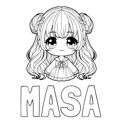Pobarvanka prikupne punčke v anime slogu