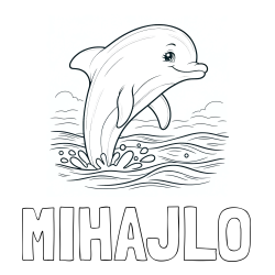 Pobarvanka nasmejanega delfina v skoku