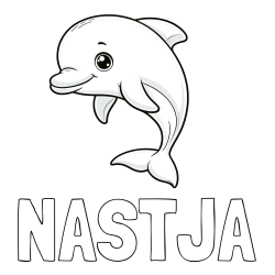 Pobarvanka imena NASTJA in pobarvanka čebelice v stilu anime