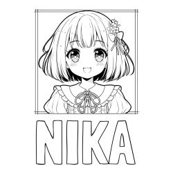 Pobarvanka ljubke punčke v anime slogu