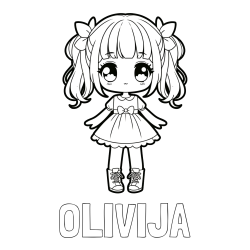 Pobarvanka anime punčke