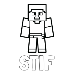 Pobarvanka imena STIF in pobarvanka Minecraft figurice