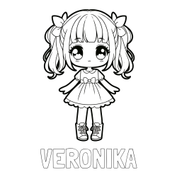 Pobarvanka anime punčke