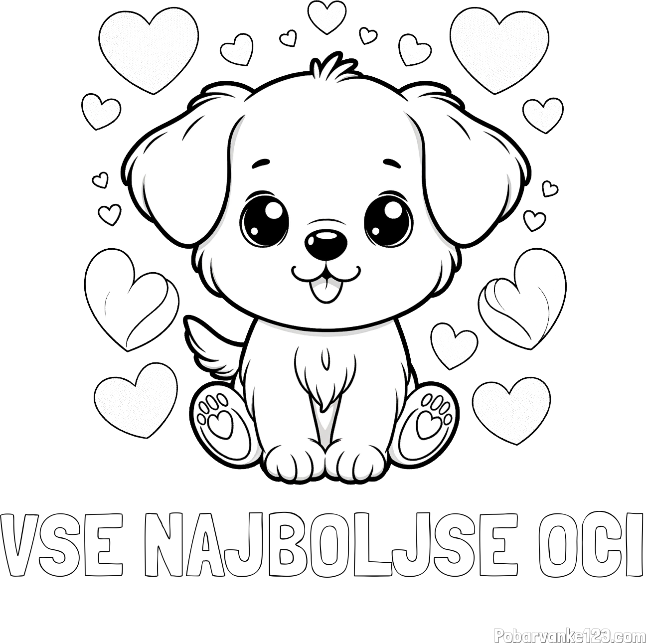 Pobarvanka imena VSE NAJBOLJŠE OČI in pobarvanka ljubkega kužka ...