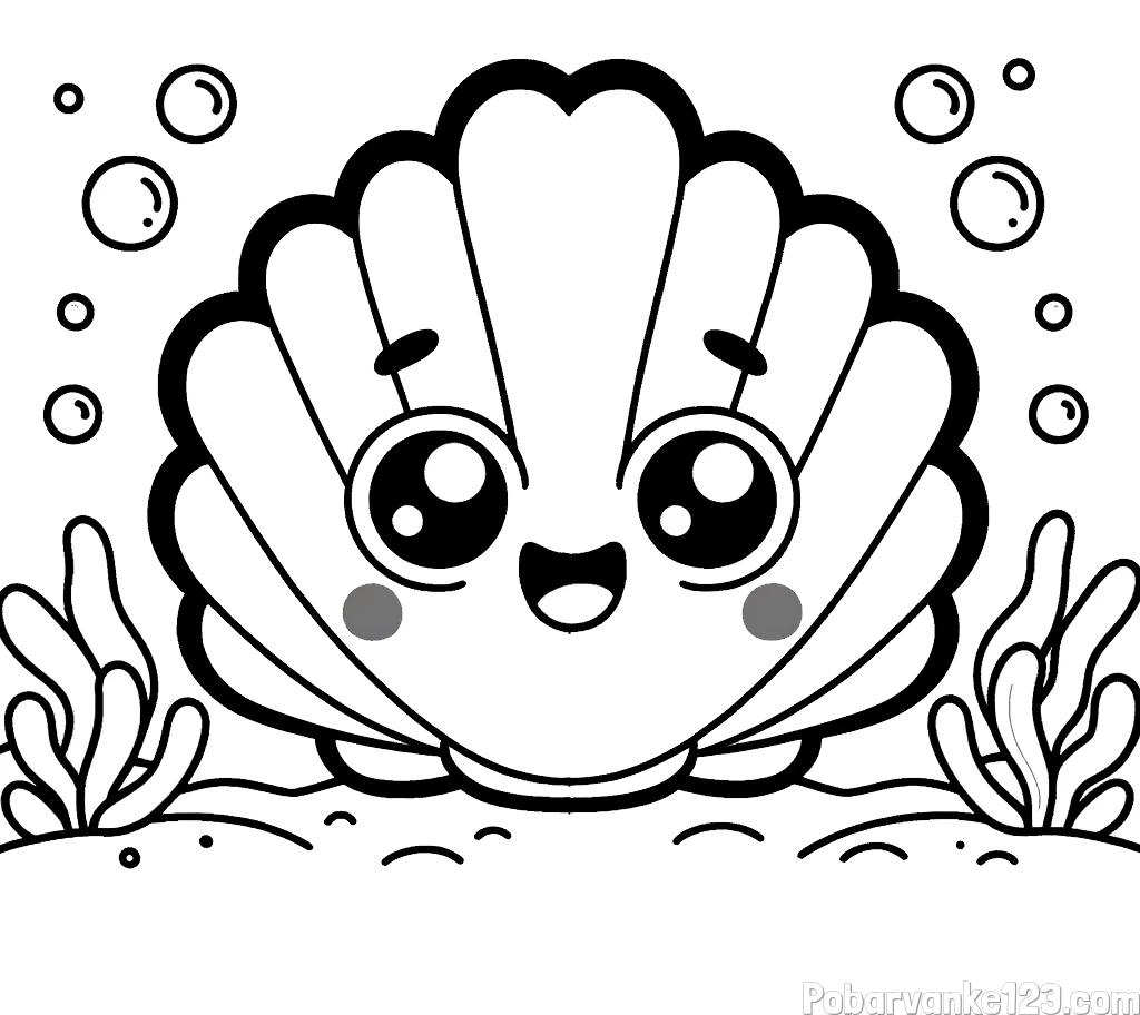 Pobarvanka nasmejane školjke