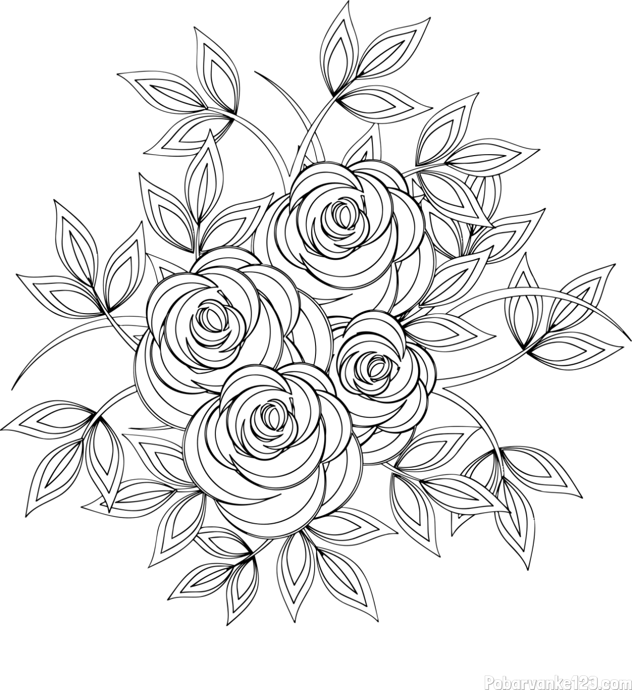 Pobarvanka šopka vrtnic